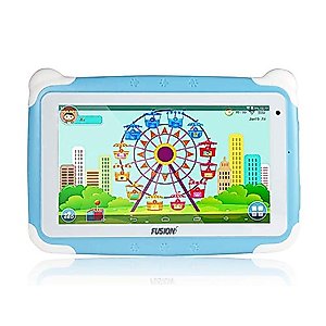 Fusion5 7" KD095 Kids Tablet PC - 64-bit Quad-core, Android 8.1 Oreo, WiFi, Parental Controls, Kids Learning Tools, 32GB Storage, Dual Cameras, Kids apps, Tablet PC for Kids (Blue)
