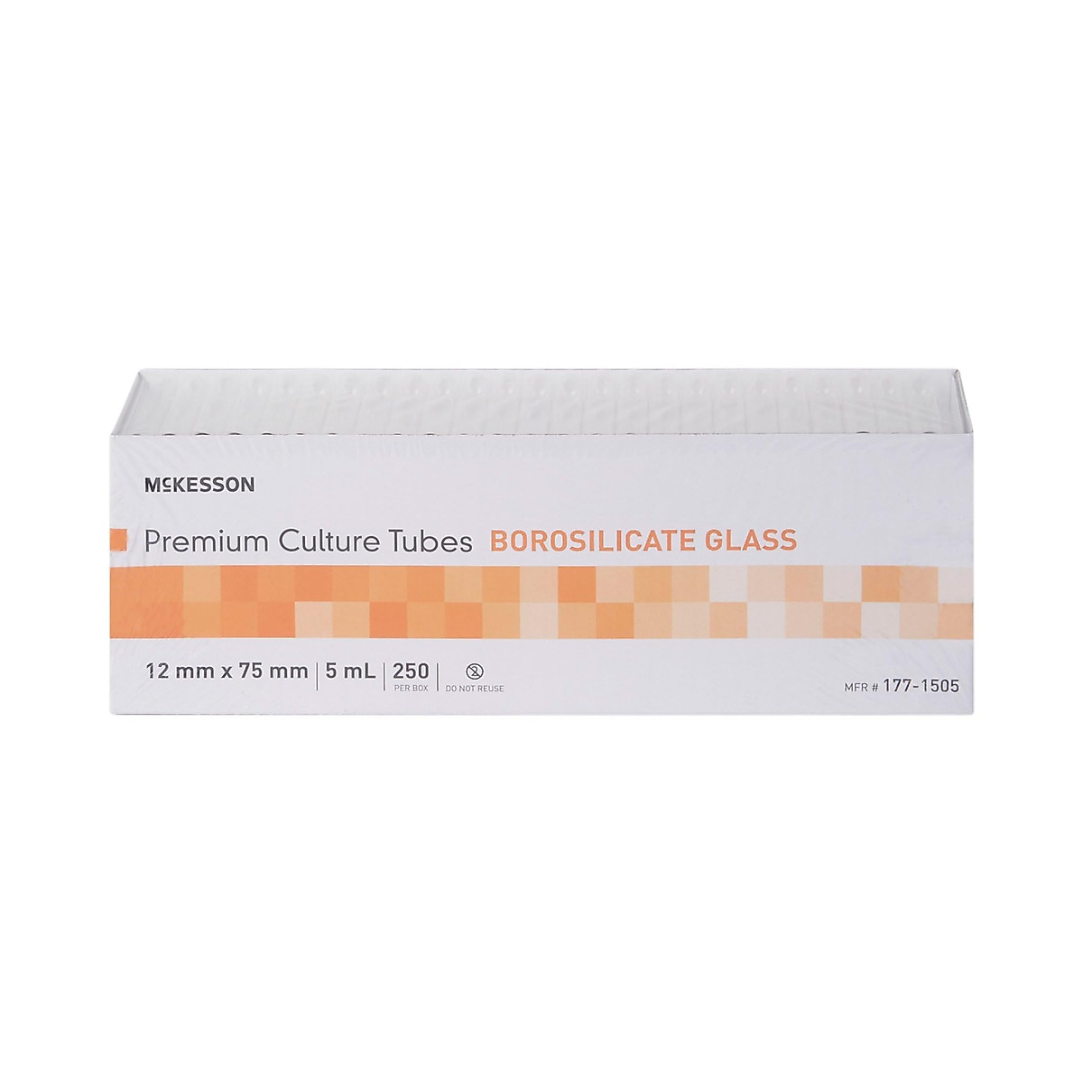 McKesson Glass Culture Tubes - Borosilicate Glass Test Tubes, Chemical Resistant Fire-Polished Rims, 5 mL Volume, 12 x 75 mm, 250 Count