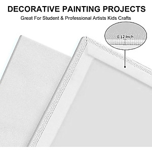 Canvas Panels 8x10 Inch 12-Pack, 10 oz Double Primed Acid-Free 100% Cotton Paint Canvases for Painting, Blank Flat Canvas Board for Acrylics Oil Watercolor Tempera Paints