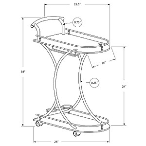 Coaster Home Furnishings Elfman 2-shelve Serving Cart Chrome and White