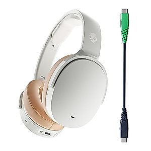 Skullcandy Hesh ANC Over-Ear Noise Cancelling Wireless Headphones, 22 Hr Battery, Microphone, Works with iPhone Android and Bluetooth Devices - Mod White