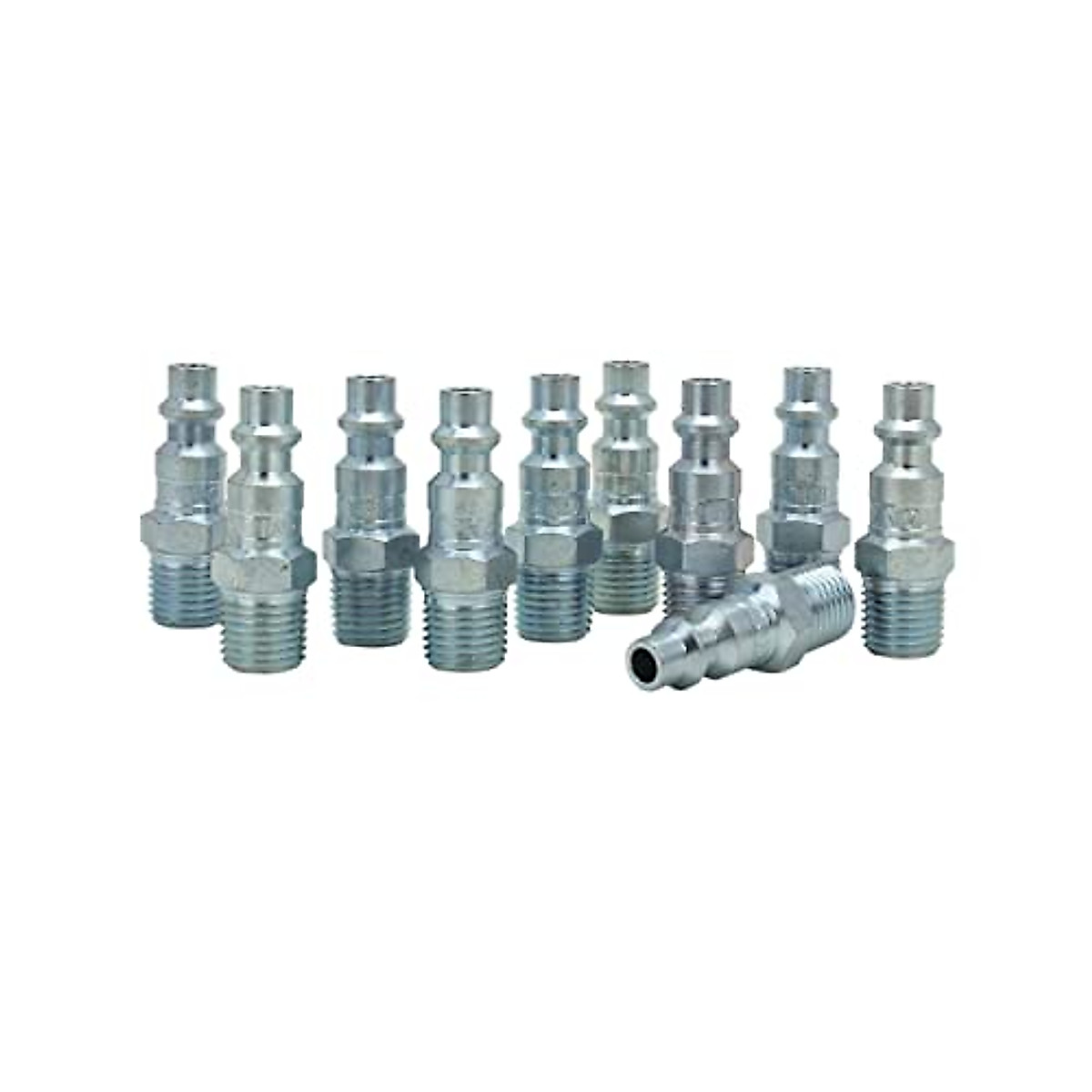 Milton Industrial Air Plug, M-STYLE, 1/4" MNPT, Air Compressor Fitting, Air Hose Quick Connect Fitting, 727 (Pack of 10)