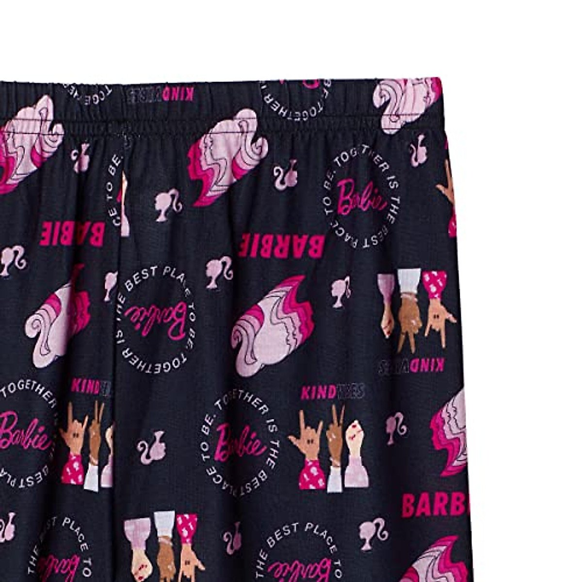 Barbie Girls Pajama Pants and Sleep Shirt Sets for Kids 4 Piece Sleepwear Set for Girls Pink-heather