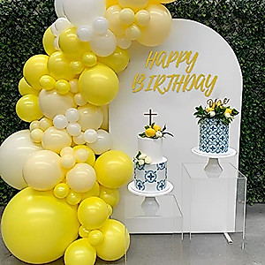 Sharlity 130PCS Yellow Balloon Garland Arch Kit Yellow Balloons Different Sizes 18 12 10 5 Inch for Birthday Baby Shower Carnival Anniversary Sunflower Party Decorations