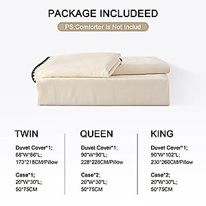 ENJOHOS Twin Size White Duvet Cover Set with Texture, Waffle Duvet Cover Woven from Smooth Silk Threads, 3 Pieces Soft Microfiber Bedding Duvet Cover Sets for All Seasons