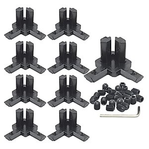 FORRCKY 8PCS 2020 Extrusion Cube Connectors 2020 Aluminum Extrusion 3 Way Corner with 8PCS 2020 Series Extruded Profiles End Bracket and Screws