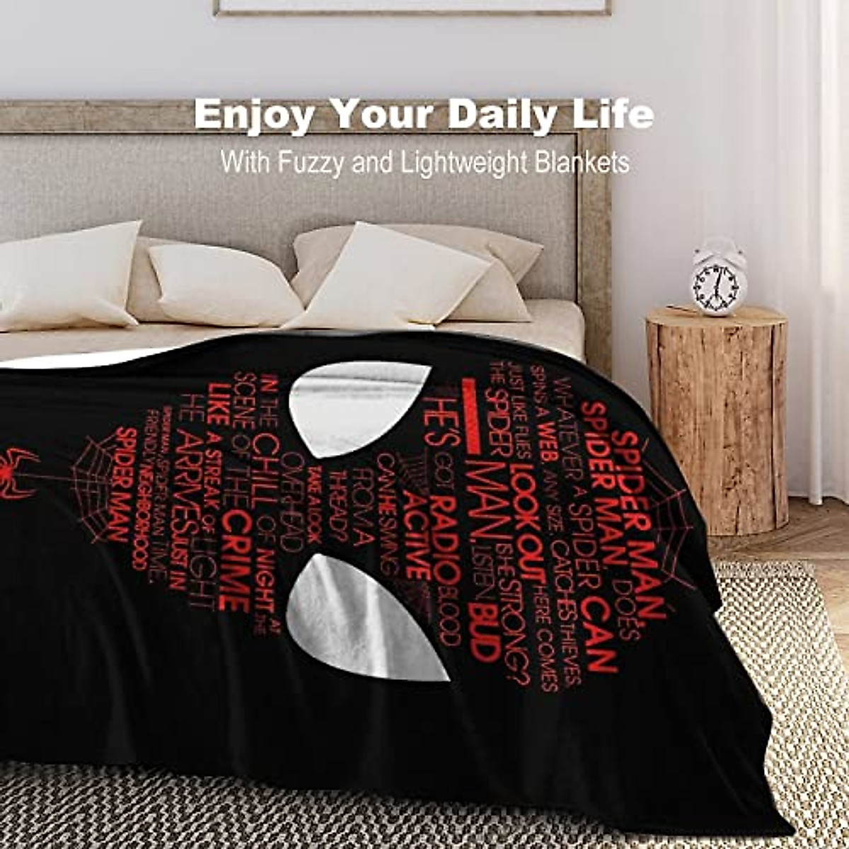 Cartoon Flannel Throw Blanket for All Seasons Superhero Soft and Cozy Medium Fleece Plush Blankets for Sofa, Couch and Bed 60"x80"
