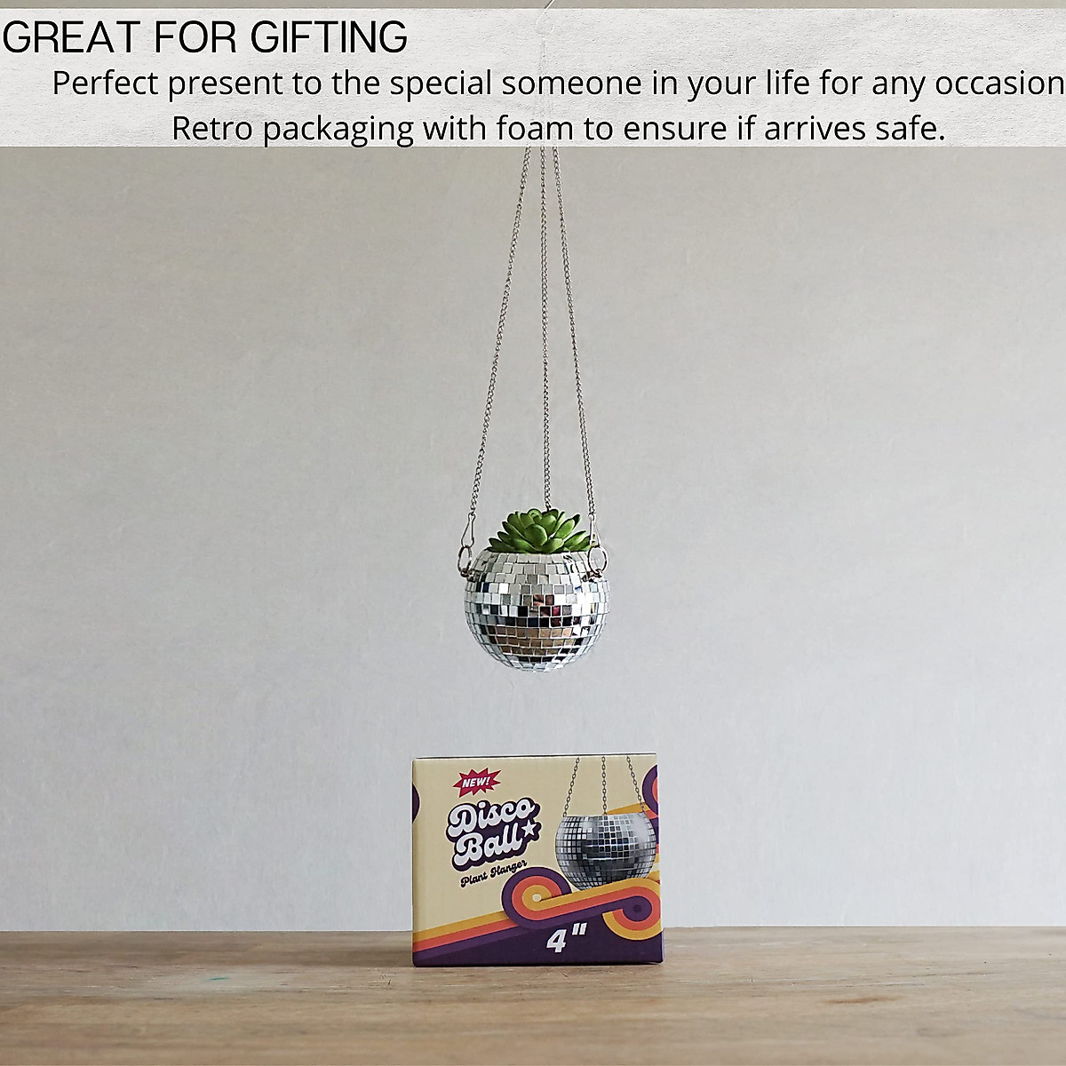 DADO 4" Disco Ball Planter - Unique Boho Decor for Indoor Plants