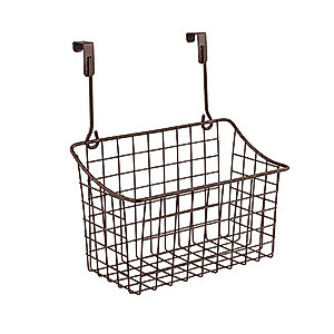 Spectrum Diversified Grid Storage Basket Over The Cabinet, Medium, Bronze