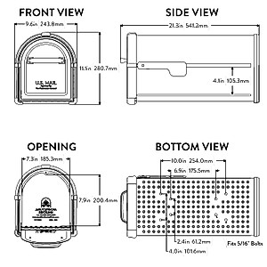 Architectural Mailboxes Hillsborough Galvanized Steel Post Mount Mailbox, Compatibility Code J, 5593RZ-CG, Rubbed Bronze, Large Capacity