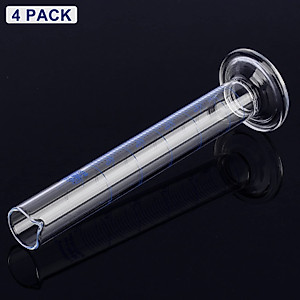 Labasics 4-Pack Borosilicate Glass 50 ml Heavy Wall Graduated Cylinder Measuring Cylinder