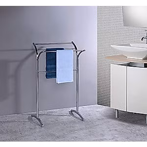 King's Brand Furniture-3 Tier Metal Freestanding Bathroom Towel Rack Stand Organizer, Chrome