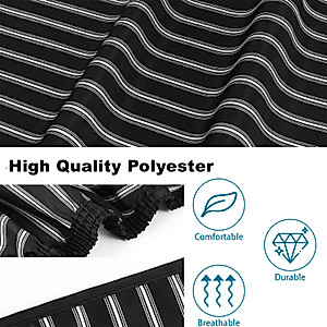 YELEGAI Professional Hair Cutting Cape with Neck Duster Brush, Large Size Salon Hairdresser Cape for Men, Women and Kids(Black With White Stripes)