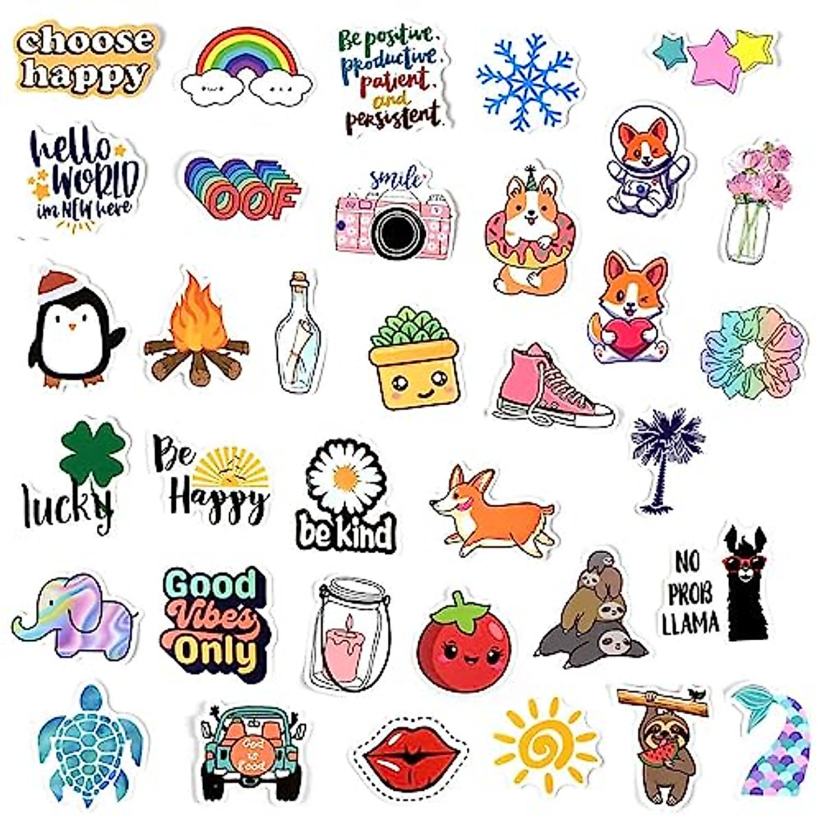Inspiration Stickers for Laptop Phone Teens Kids Skateboard students adults Computer Decals Positive Cute Vinyl Waterproof Sticker Pack Quote Stickers Water Bottles Sticker Motivational Words Stickers