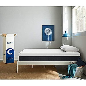 Coolvie Queen Size Mattress, 10 Inch Cooling Gel Memory Foam Mattress, Pocket Innerspring Hybrid Mattress for Motion Isolation & Pressure Relidf, Mattress in a Box, 100 Night Trial