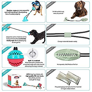 Dog Toys for Aggressive Chewers Interactive Teething Boredom and Stimulating Tug of War Suction Cup Puzzle Indestructible Puppy Rope Enrichment Teeth Cleaning Ball Accessories for Small Large Dogs