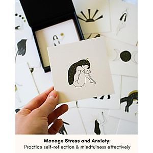 Lamare - Meditation and Mindfulness Cards I Self Reflection, Anxiety and Stress Relief Questions Kit & Accessories I 40 Question Prompts Cards I Self Care Box Gifts for Mom, Women, Birthday