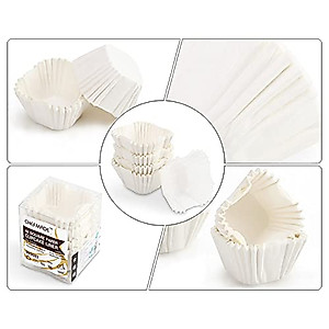 CHEFMADE 100 Count White Cupcake Liners, Square Baking Cups for Baking, Paper Cupcake Liners -No Smell, Food Grade & Grease