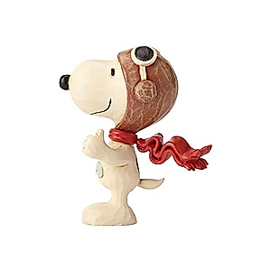 Enesco Jim Shore Peanuts Snoopy Flying Ace Miniature Figurine, 3 Inch, Multicolor