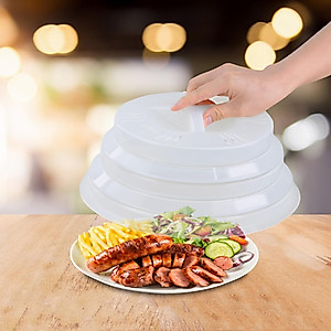 Large Microwave Splatter Cover for Food 11.8 inch,All Silicone Microwave Cover,Collapsible Microwave Food Cover BPA Free Non Toxic Microwave Plate Cover-White