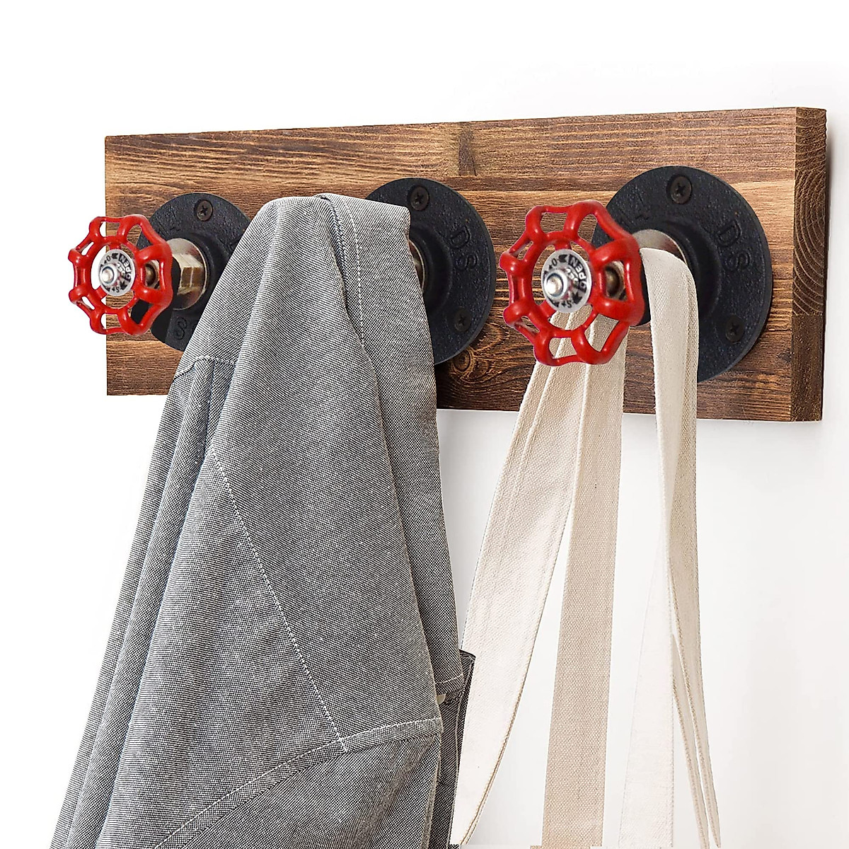 DSDS 3 Pcs Industrial Pipe Coat Hook Racks Wall Mounted Clothing Racks with Hardware for Home