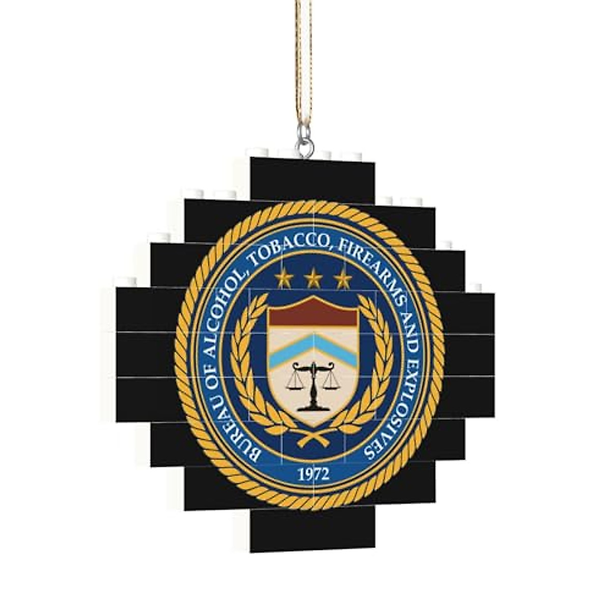 Us Bureau of Alcohol Tobacco and Firearms ATF Fashion Building Brick Block Puzzle Lozenge Shaped Orange Uv Printed for Indoor Outdoor Suitable for Various Festivals