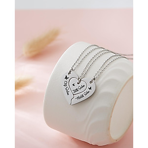 HOFOYA matching sisters necklace 3 piece best friends pendant set of 3 split heart necklaces jewelry gifts for 3 sisters best friends,Birthday christmas gift.