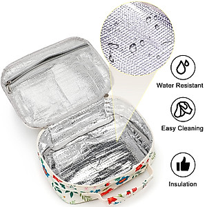 Kids Lunch Box Boys Girls Insulated Lunch Cooler Bag Reusable Lunch Tote Kit for School Travel(Flower)