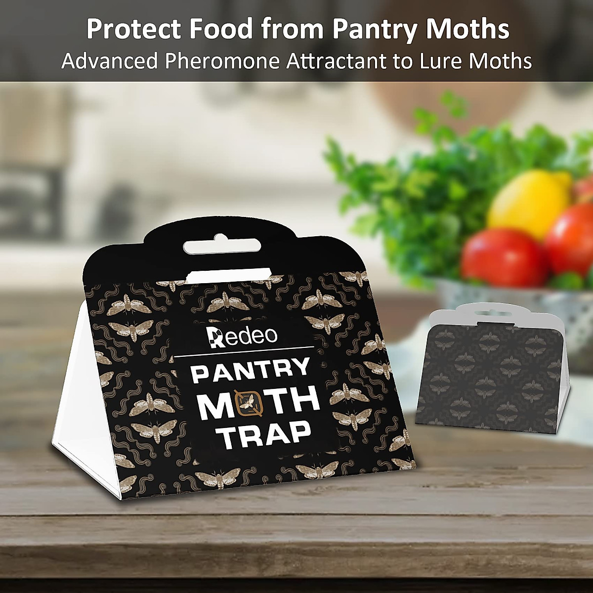 Redeo Pantry Moth Traps with Pheromones Safe and Non-Toxic Sticky Glue Trap for Food, Cupboard and Meal Moths in Your Kitchen Pantry Moth Killer with No Insecticides for House (6)