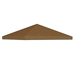 STRONG CAMEL 10x10 Canopy Replacement top Gazebo Canopy Top Patio Pavilion Cover Sunshade Pplyester Single Tier-Brown