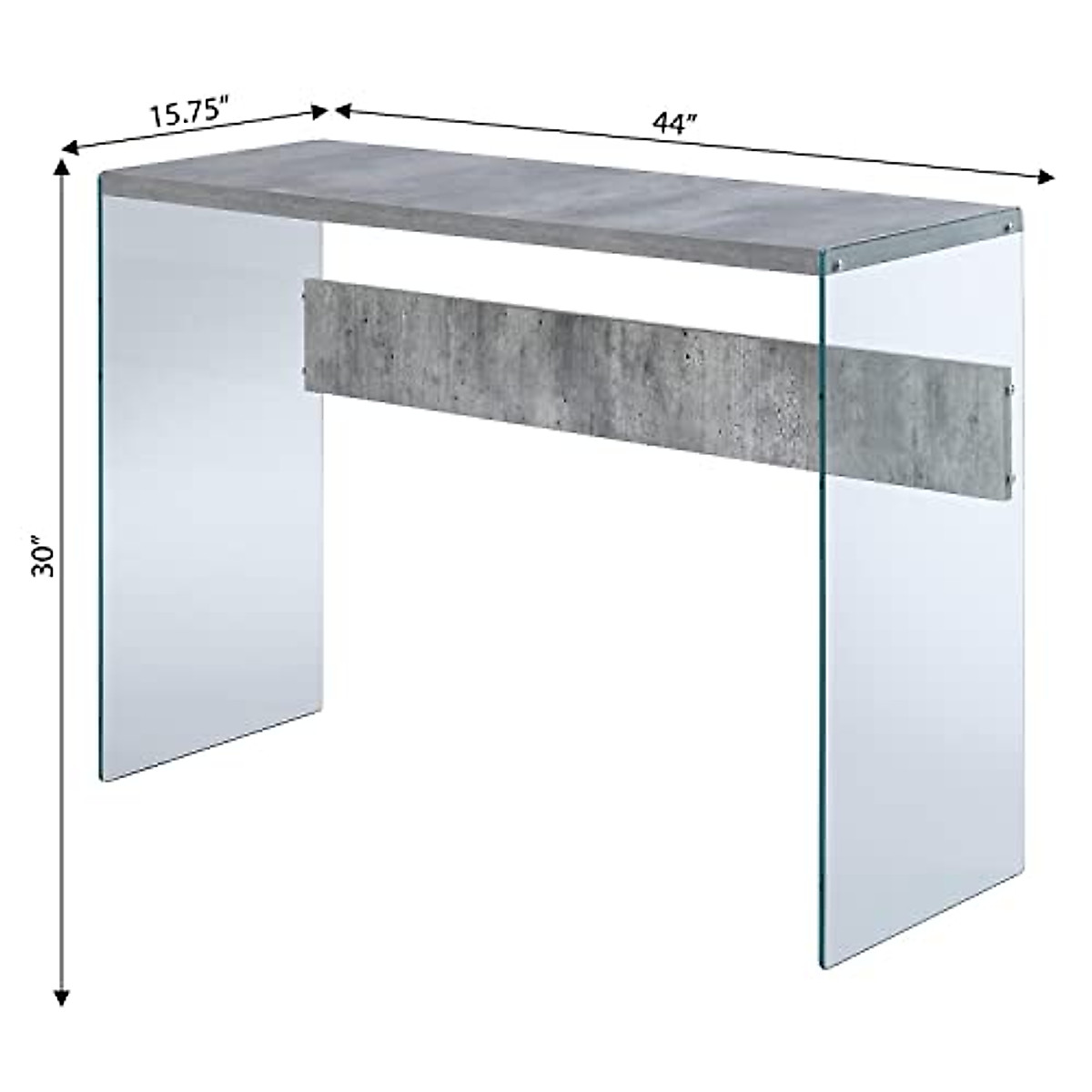 Convenience Concepts SoHo Console Table/Desk, Faux Birch/Glass