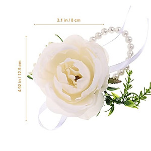 PRETYZOOM Wrist Corsage Wristlet Bracelet Bridesmaid Bride Corsage Wristlet Band Wedding Party Decorations Prom Ceremony Accessories