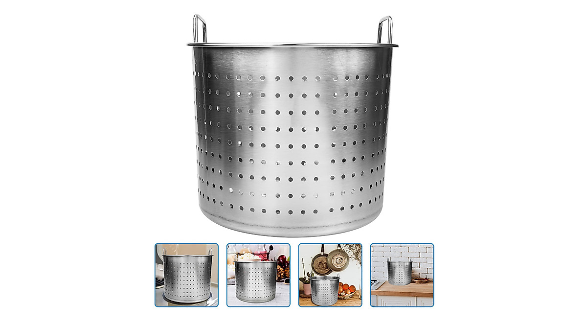 Hemoton Stainless Steel Stock Pot Strainer Insert