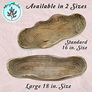 Moxy Meadows Large Wooden Dough Bowl - 18" long Wooden Decorative Bowl, great as a Centerpiece Bowl, Bread Bowl or Farmhouse Décor. Add style to your home with our wooden dough bowls for décor.