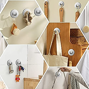 Sticky Hook Adhesive Hooks Heavy Duty for Wall Hanging 6-Pack Stainless Steel with Extra Strong Waterproof,for Towels/Keys/Hat/Clothing/Bathroom/Kitchen/Home/Office, Silver-6pack