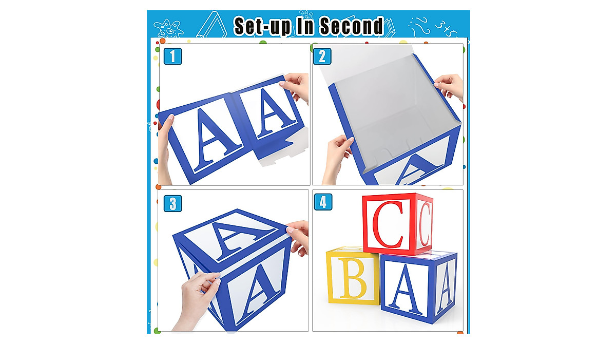 6 Pieces ABC and 123 Balloon Box Set for Back to School Parties