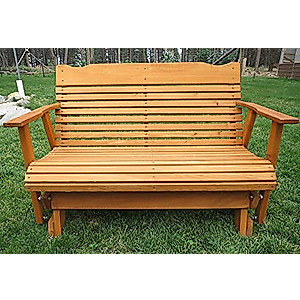 Kilmer Creek Rustic Finished 4' Cedar Porch Glider, Amish Crafted