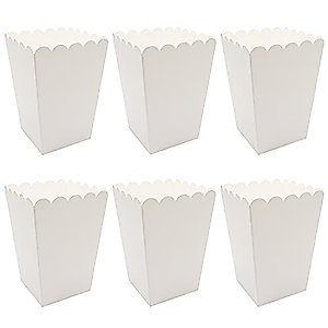 24 Pack White Popcorn Boxes for Party (2.2 x 4.2 x 3 in)