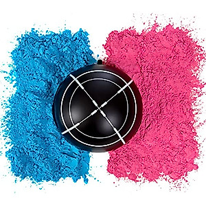 Gender Reveal Black Target Ball | Pink & Blue Kit | Powder 6 Inch Shooting Ball | Gender Reveal Party Ideas | Ultimate Party Supplies