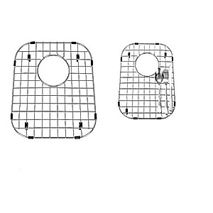 Starstar 60/40 Double Bowl Kitchen Sink Bottom Two Grids, Racks, Protector Stainless Steel, 16" x 13",14.5" x 11.26"