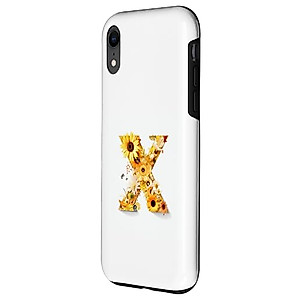iPhone XR Letter X Initial Monogram Sunflower Minimalist Women Yellow Case