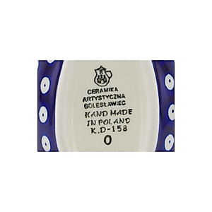 Polish Pottery 4¾-inch Spoon Rest made by Ceramika Artystyczna (Bleeding Heart Peacock Theme) + Certificate of Authenticity