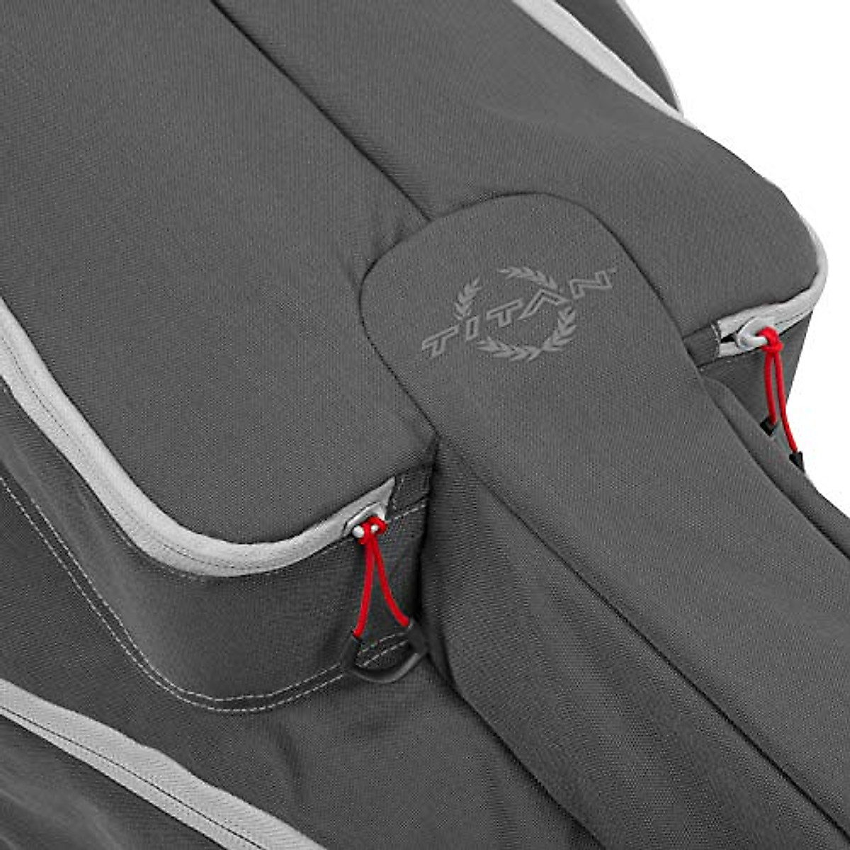 Allen Company Titan Krait Crossbow Case - Soft-Shell Design - Fits Scoped Narrow Limb Crossbows - Oversized Pockets for Bolts, Quivers, and More - Gray/Red - 37" x 19.5"