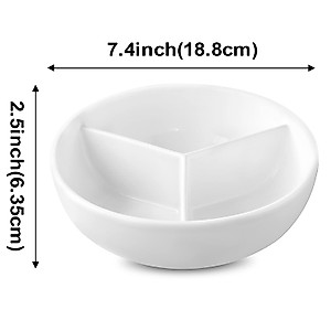 Cinf Ceramic Cereal Bowl 3 Section Separate Milk Keeps Fresh Crunchy Microwave Safe Anti Soggy Ice Cream Topping Yogurt Fries Ketchup Soup Salad Dessert Bowls Gifts