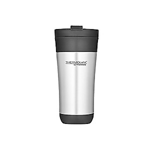 THERMOS Thermocafe Challanger Tumbler Mug Silver/Black, 15 oz 124549.0
