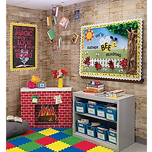 Fadeless Bulletin Board Paper, Fade-Resistant Paper for Classroom Decor, 48” x 12’, Weathered Wood, 1 Roll