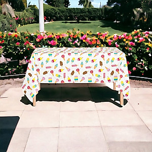 Oojami Sweet Delights Ice Cream Popsicle Extravaganza - Fun Multi Color Party Tablecovers Bundle Pack - Pack of 3 - Perfect for Birthday Party, Summer Picnics, Beach Party & Baby Shower