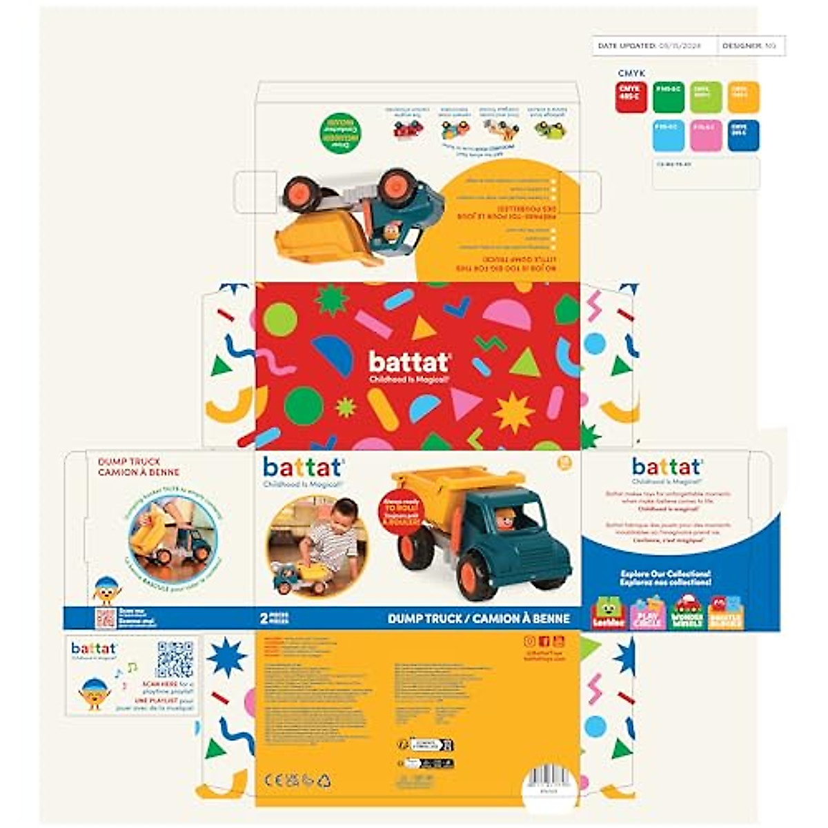 Battat – Yellow Dump Truck – Classic Toddler Trucks – Kids Construction Toys – Soft Rubber Wheels – 18 Months + – Dump Truck