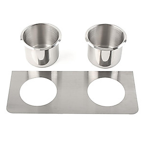 FSFY Auto 3 Pcs Stainless Steel Center Console Cup Holders&Trim, Insert Drink Holder Decoration for Chevrolet K5 Blazers For GMC C10 1967-1980