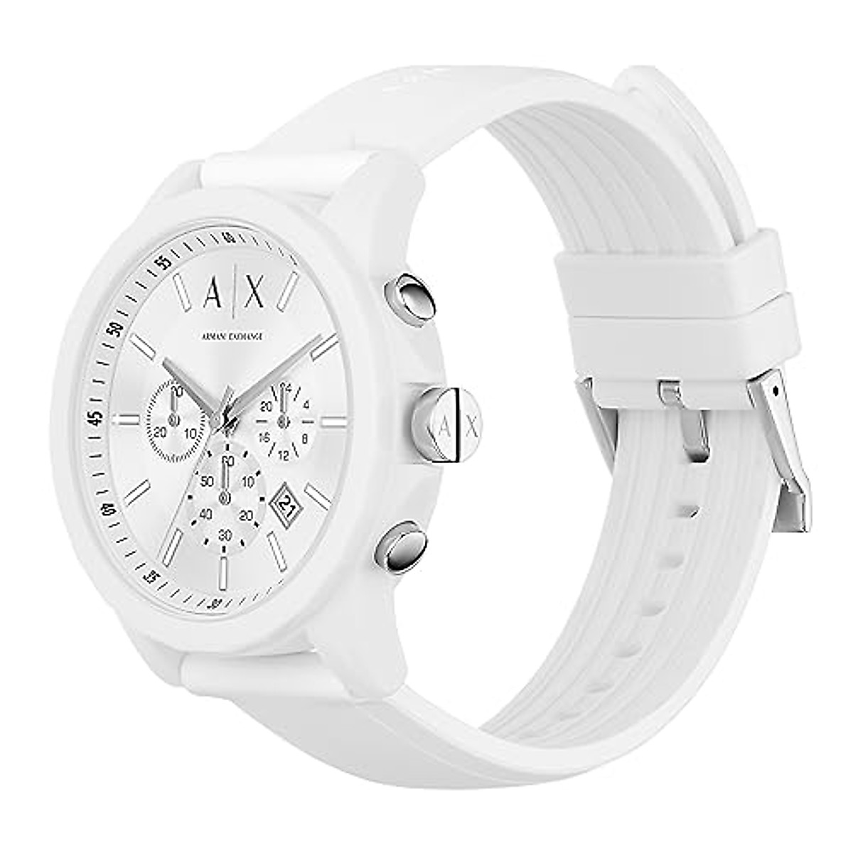 A｜X ARMANI EXCHANGE Men's Chronograph White Silicone Watch (Model: A|X1325)